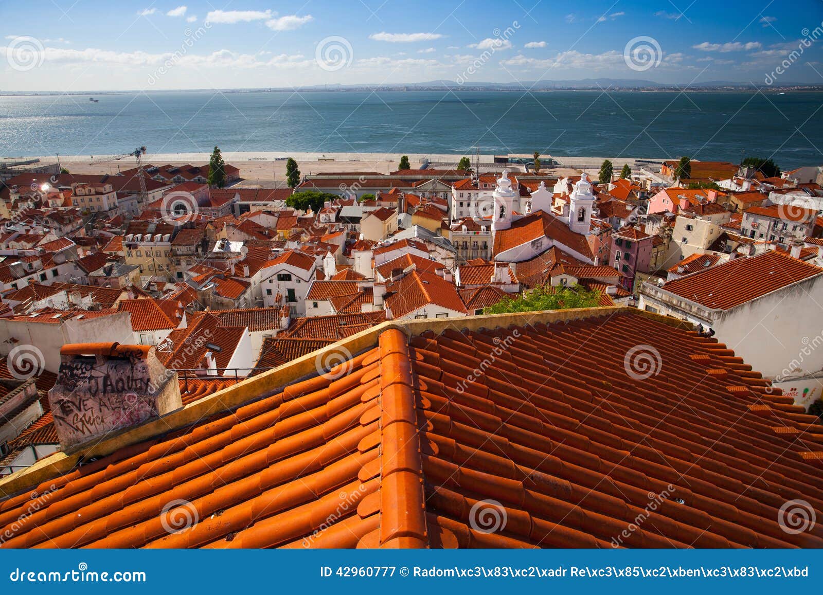 View from the Tower on the Tejo River in Lisbon Stock Image - Image of ...