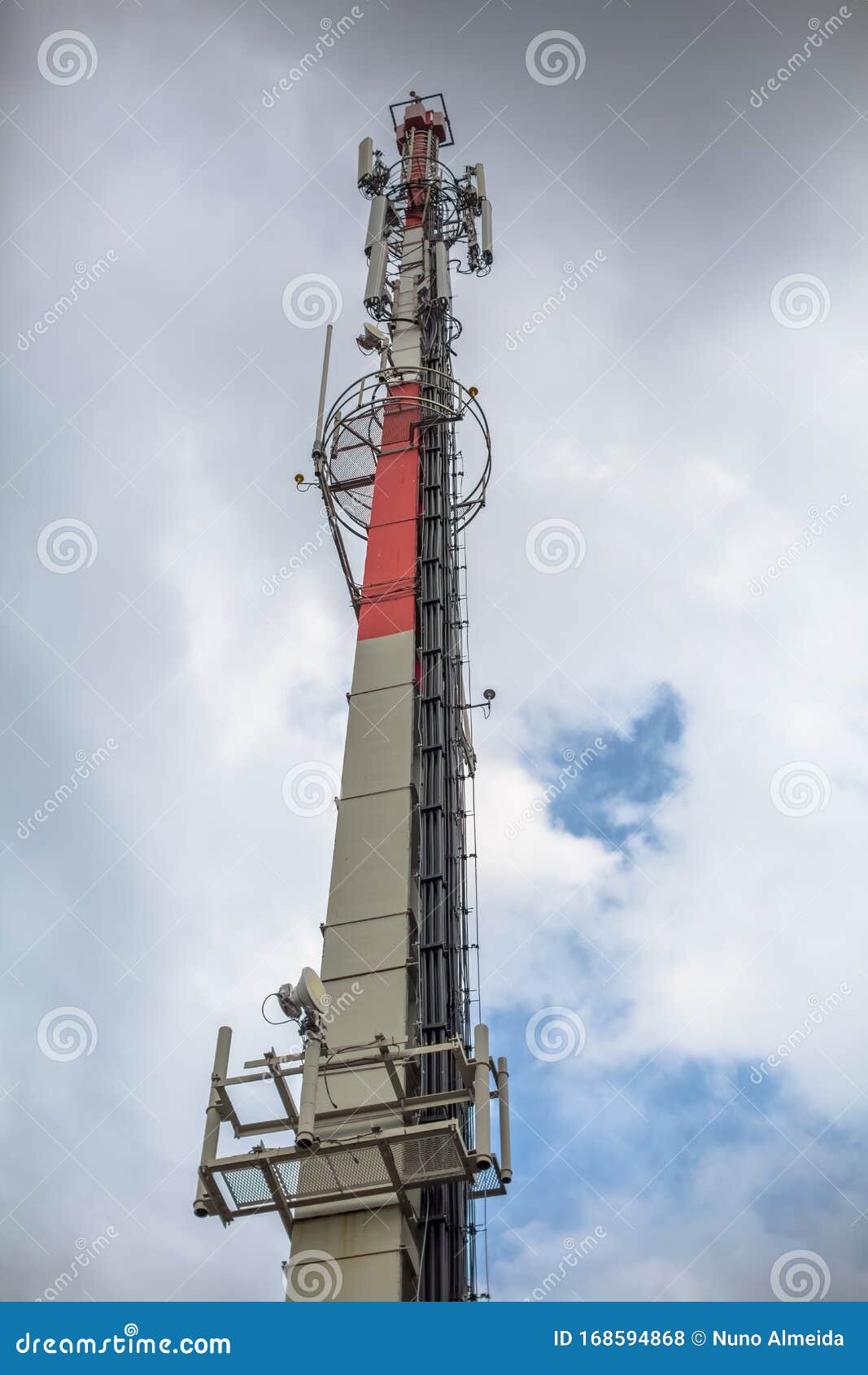 Telecommunications Antennas On The Rooftop Of A Modern Building With ...