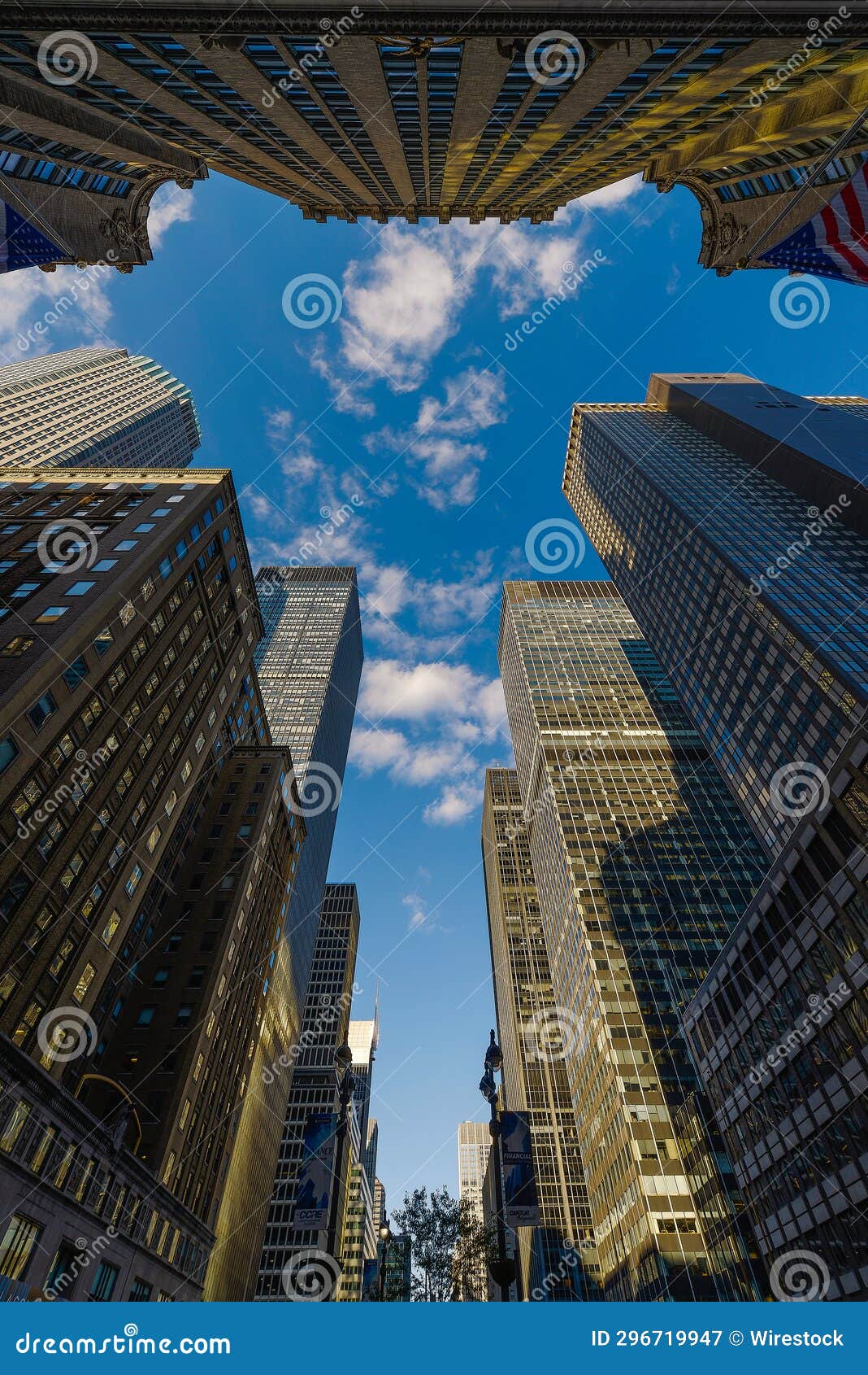 A View Looking Up at City Skyscrapers from Ground Level Stock Image ...
