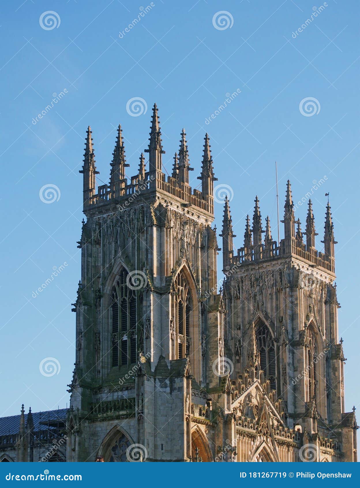 View of the Towers at the Front of York Minster in Sunlight Stock Image ...