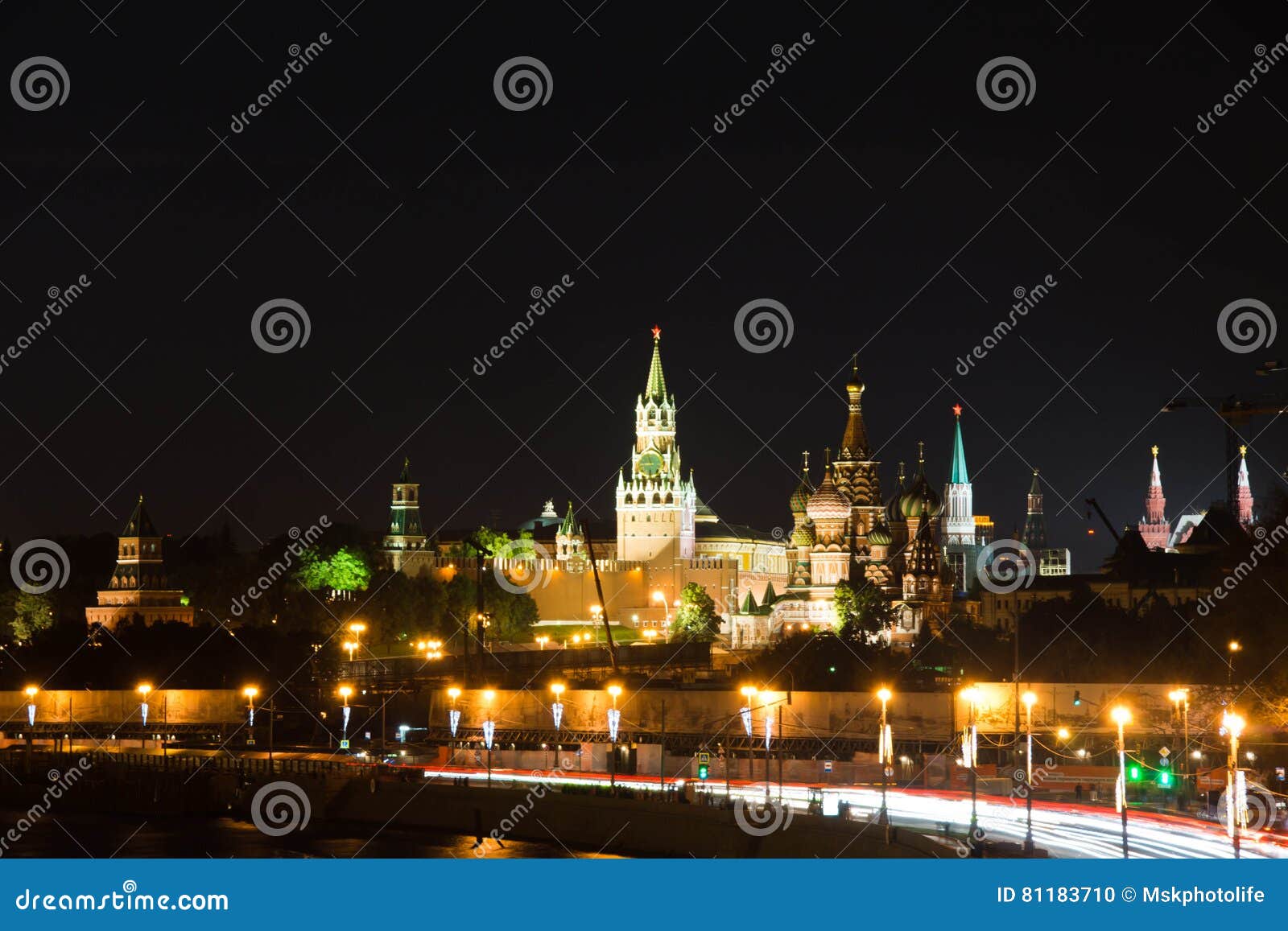 View of the Towers of Kremlin at Night Editorial Image - Image of ...