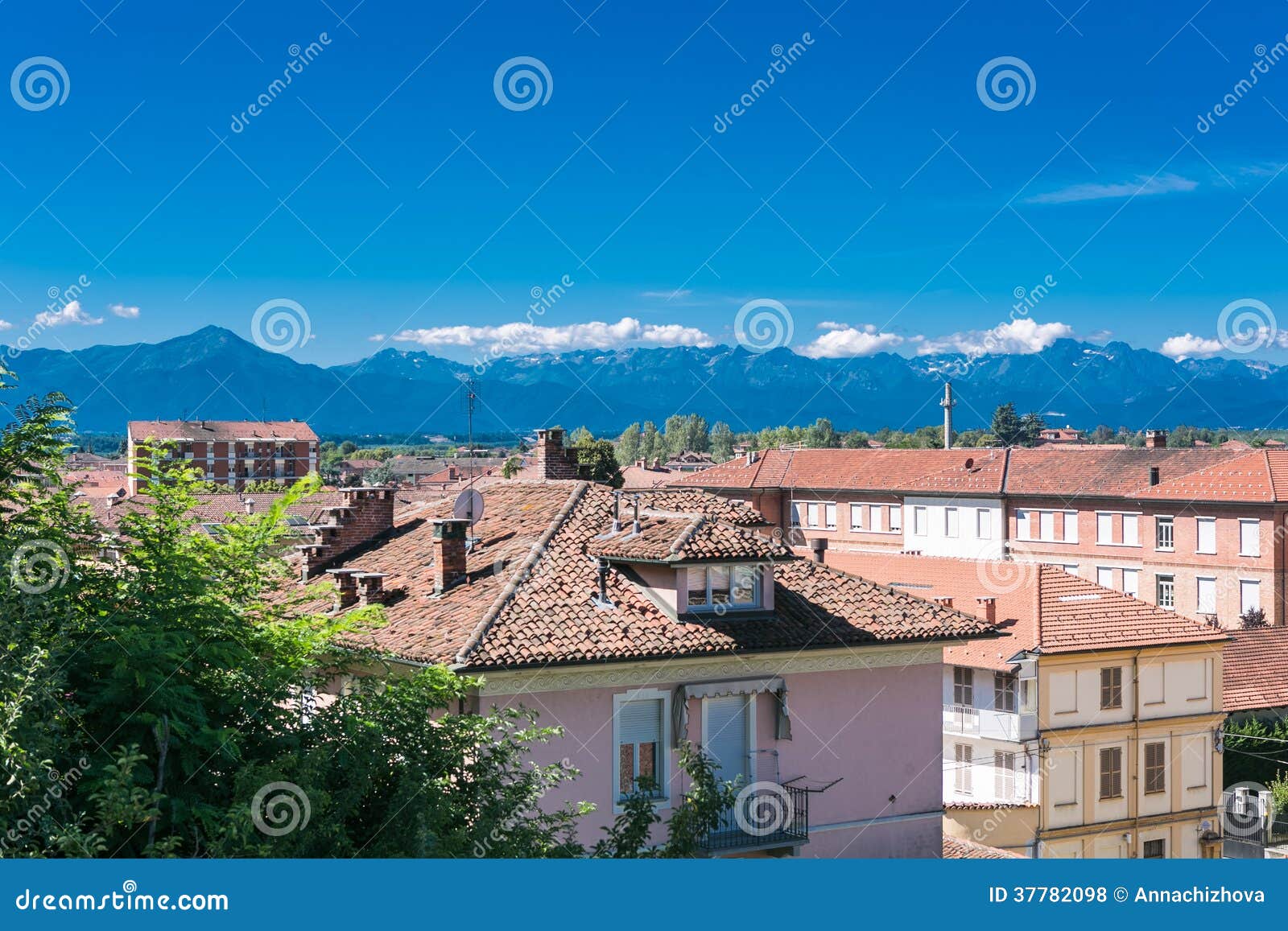 View of the Town of Fossano, Piemont, Italy Stock Photo - Image of ...