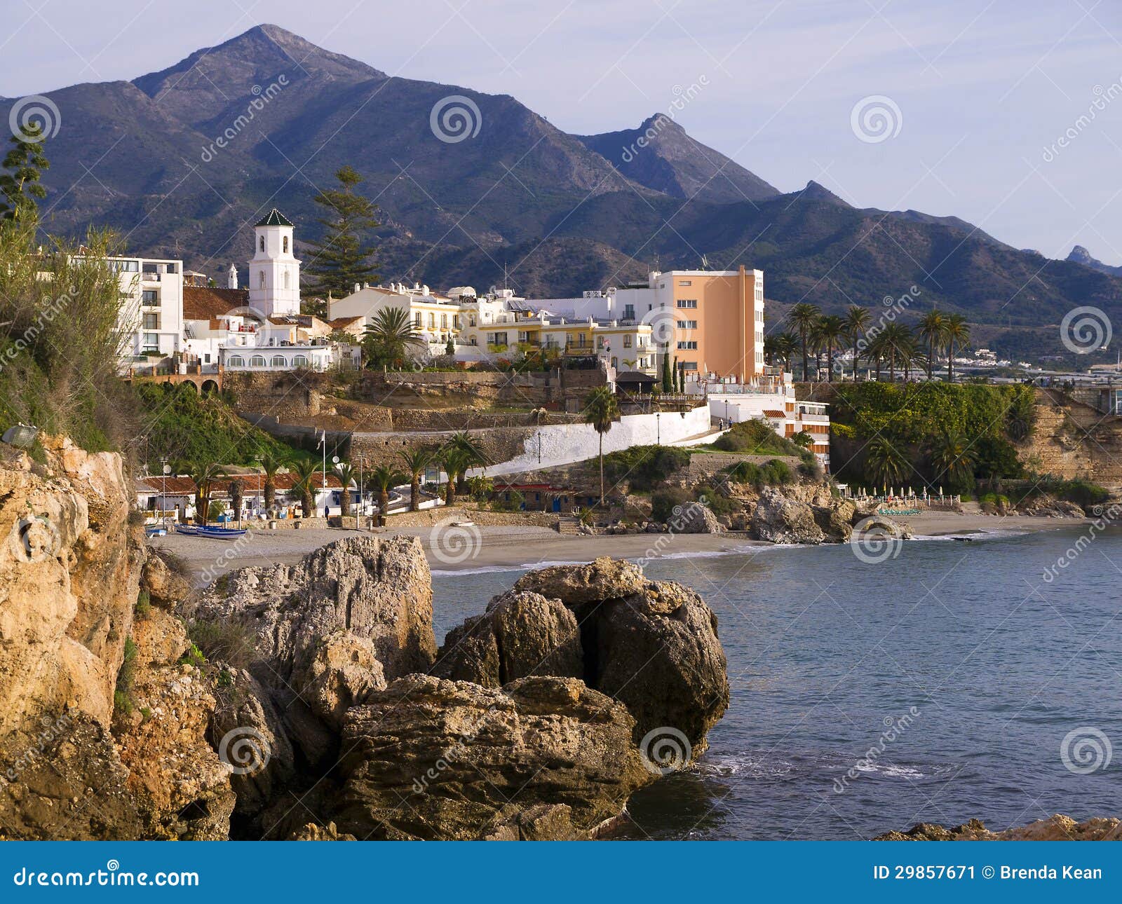 View of the Town of Nerja Spain Editorial Photo - Image of statues ...