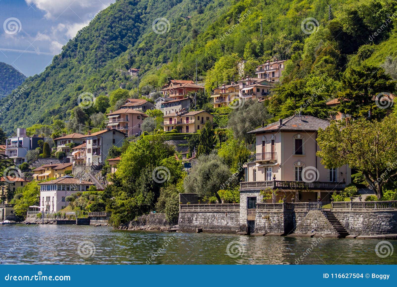 Town Sala Comacina on Como Lake in Italy Stock Photo - Image of italy ...
