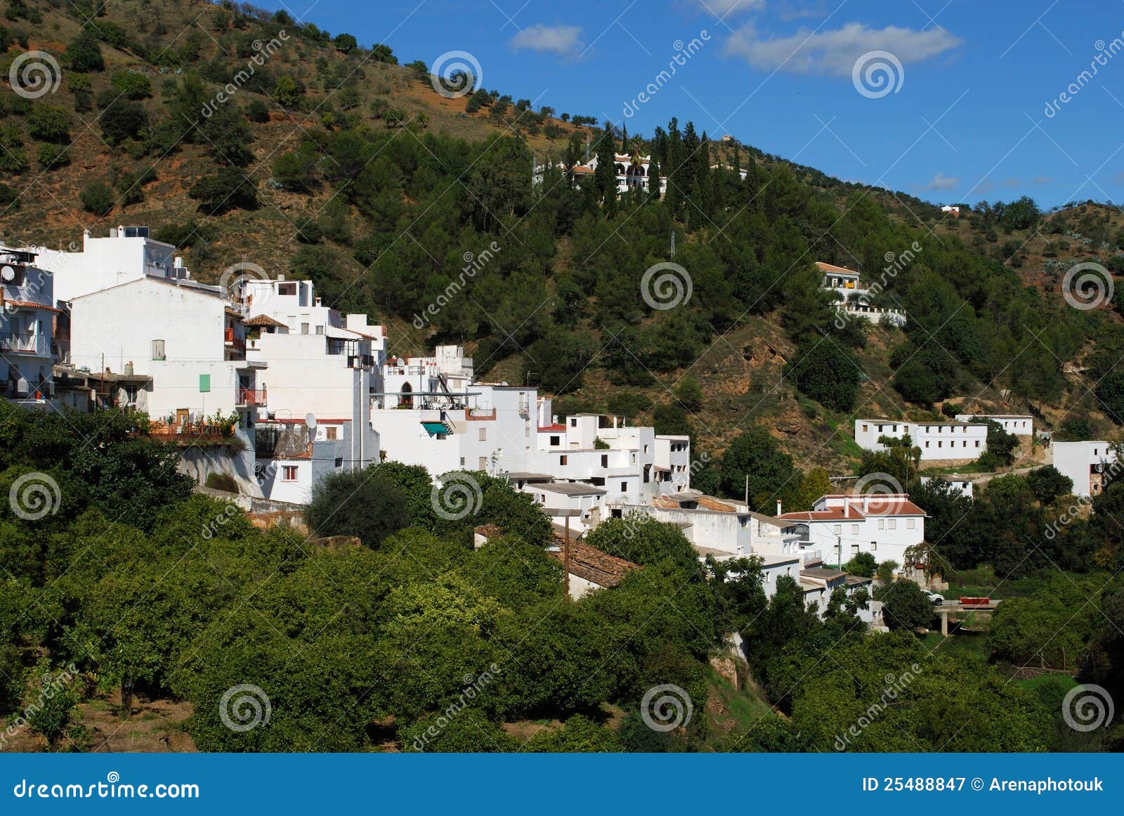 View of Town, Tolox, Spain. Stock Image - Image of mediterranean ...