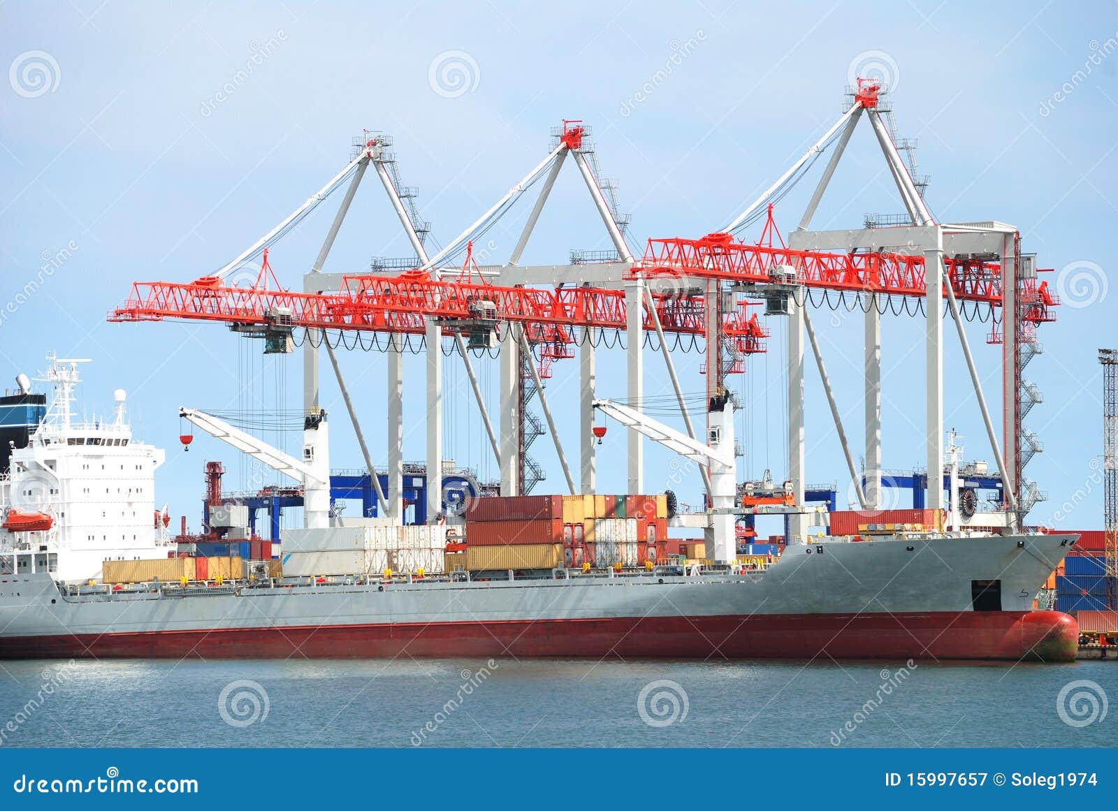 View on trading seaport stock image. Image of business - 15997657