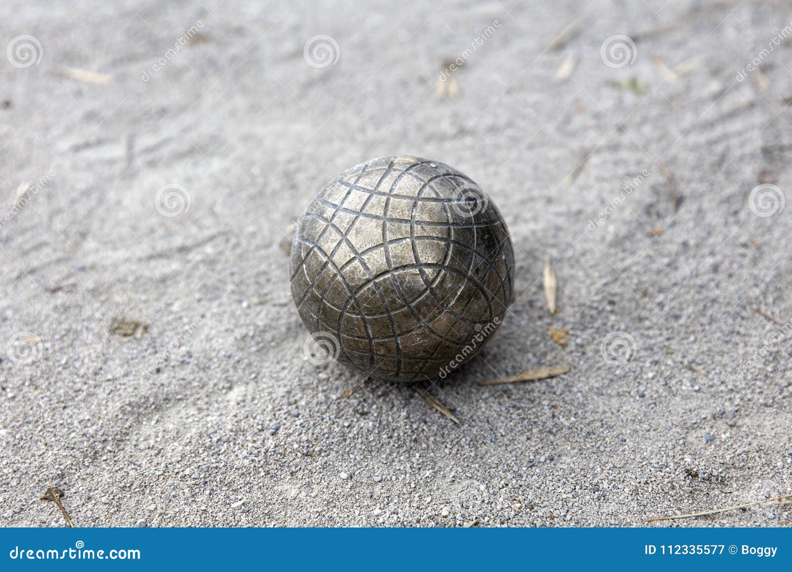 Bocce ball on the ground stock image. Image of seasonal - 112335577