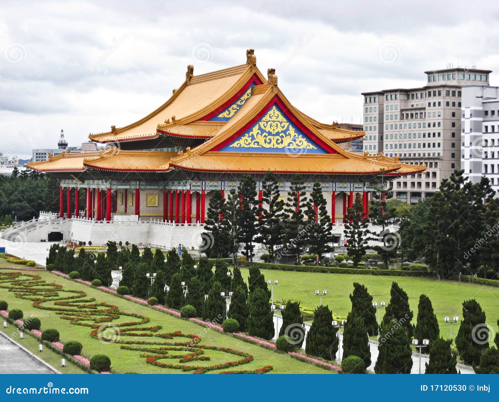View of Traditional Chinese Buildings and Garden Stock Photo - Image of ...