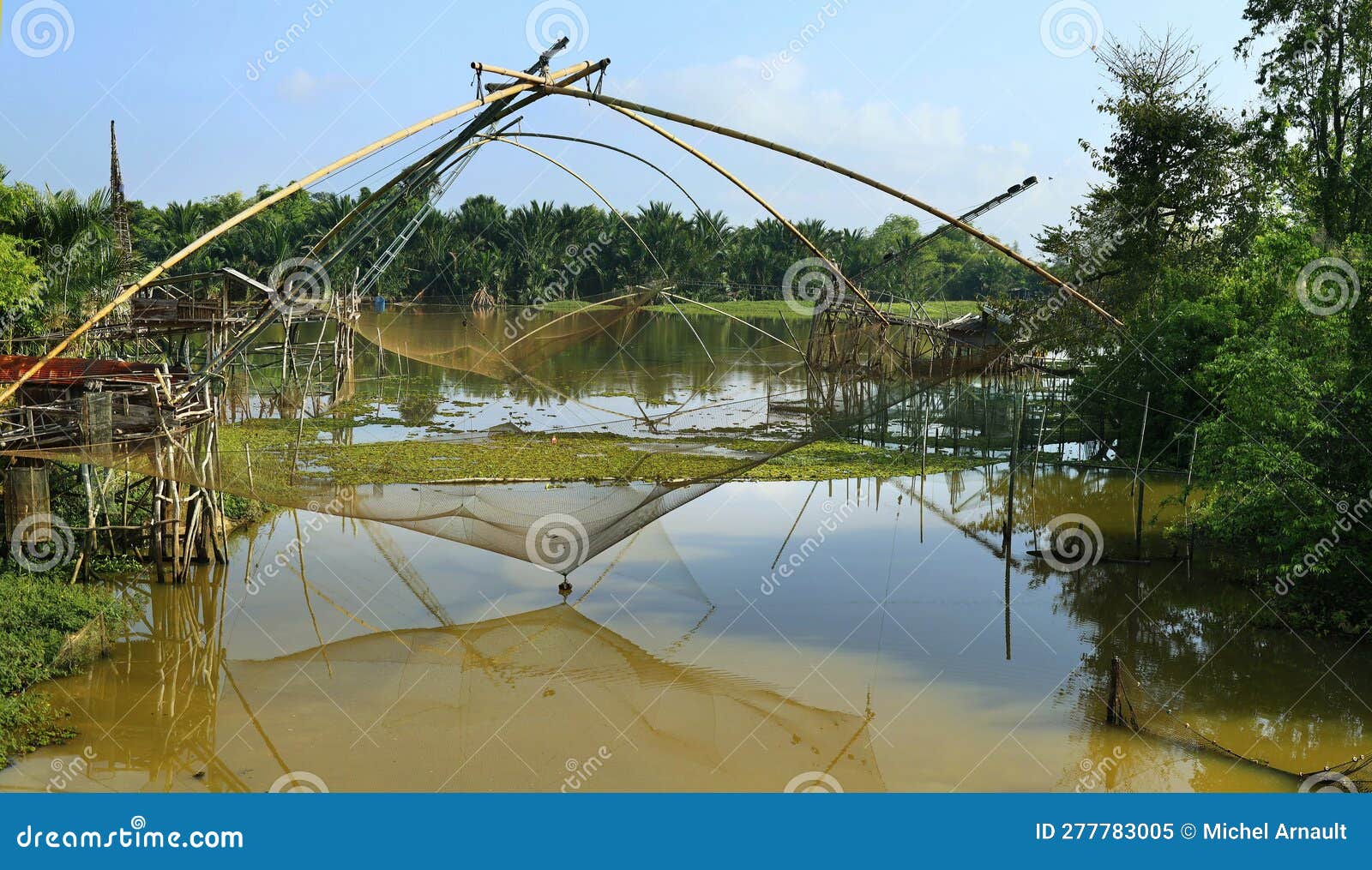 View of Traditional Fishnet in Phatthalung -Thailand Stock Image ...
