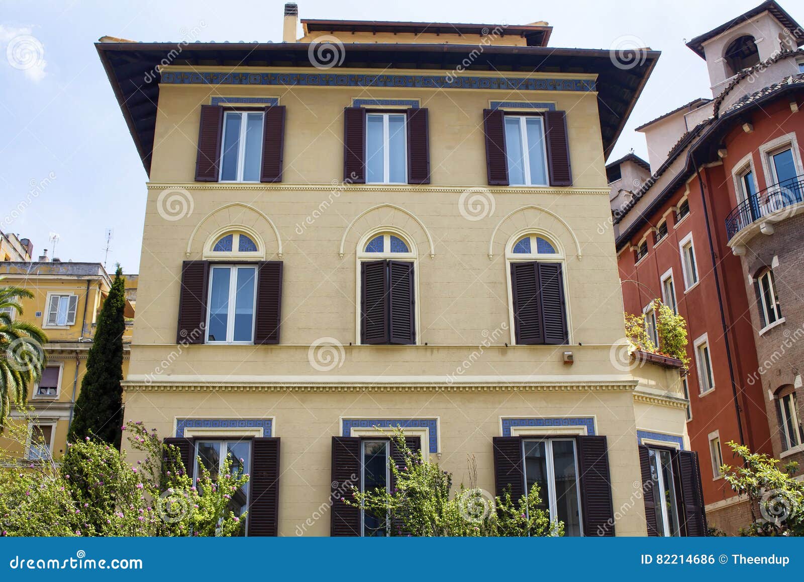 View of a Traditional Italian House Stock Photo - Image of street ...