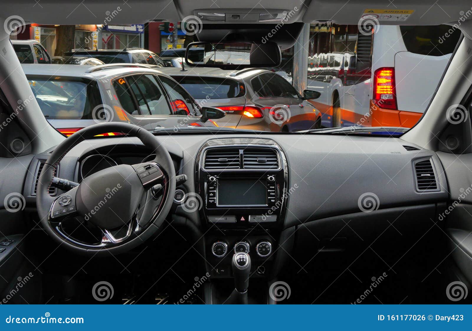 View of a Traffic Jam in the City Stock Photo - Image of mirror ...