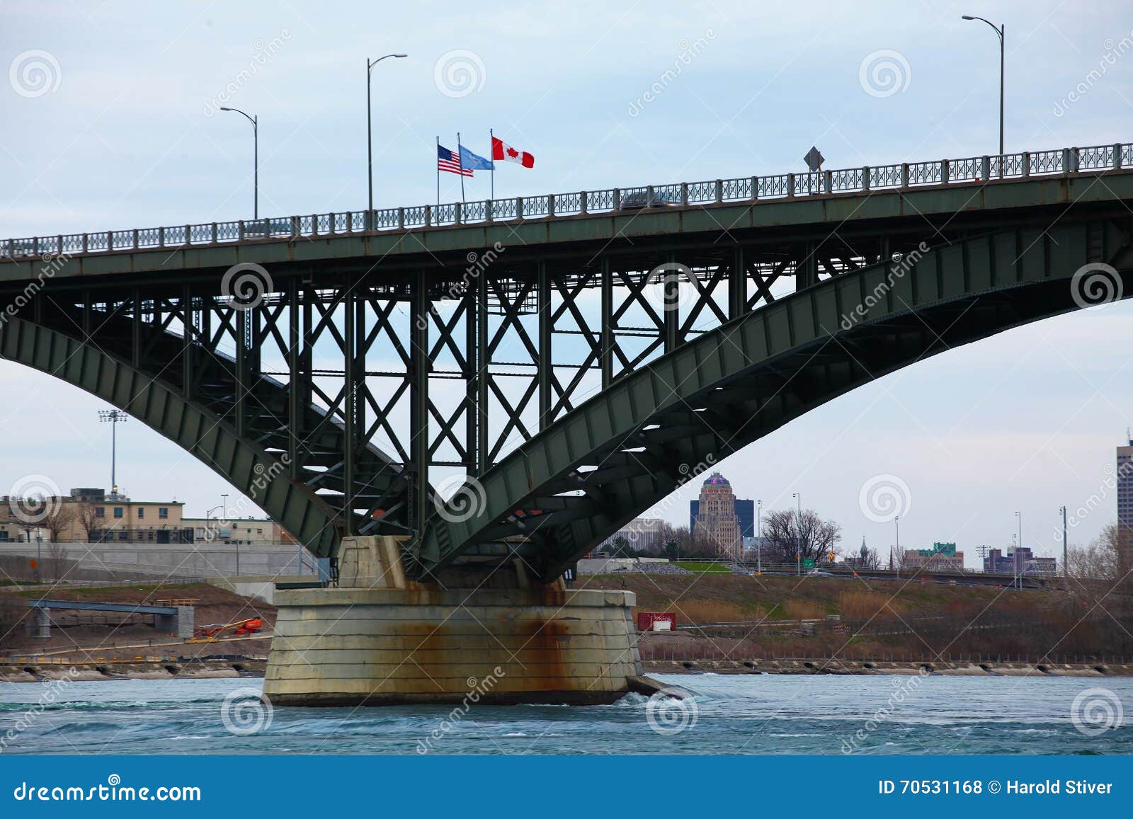 View of Traffic on the Peace Bridge Stock Photo - Image of peace ...