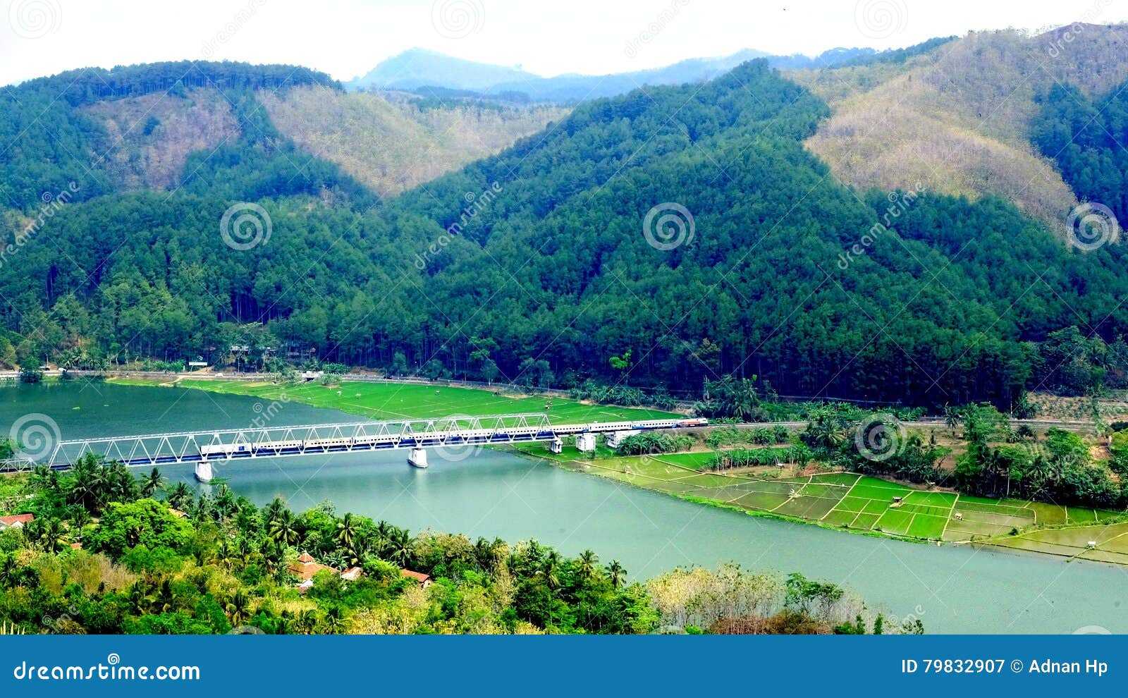 View of Train Bridge Across Serayu River Stock Image - Image of ...