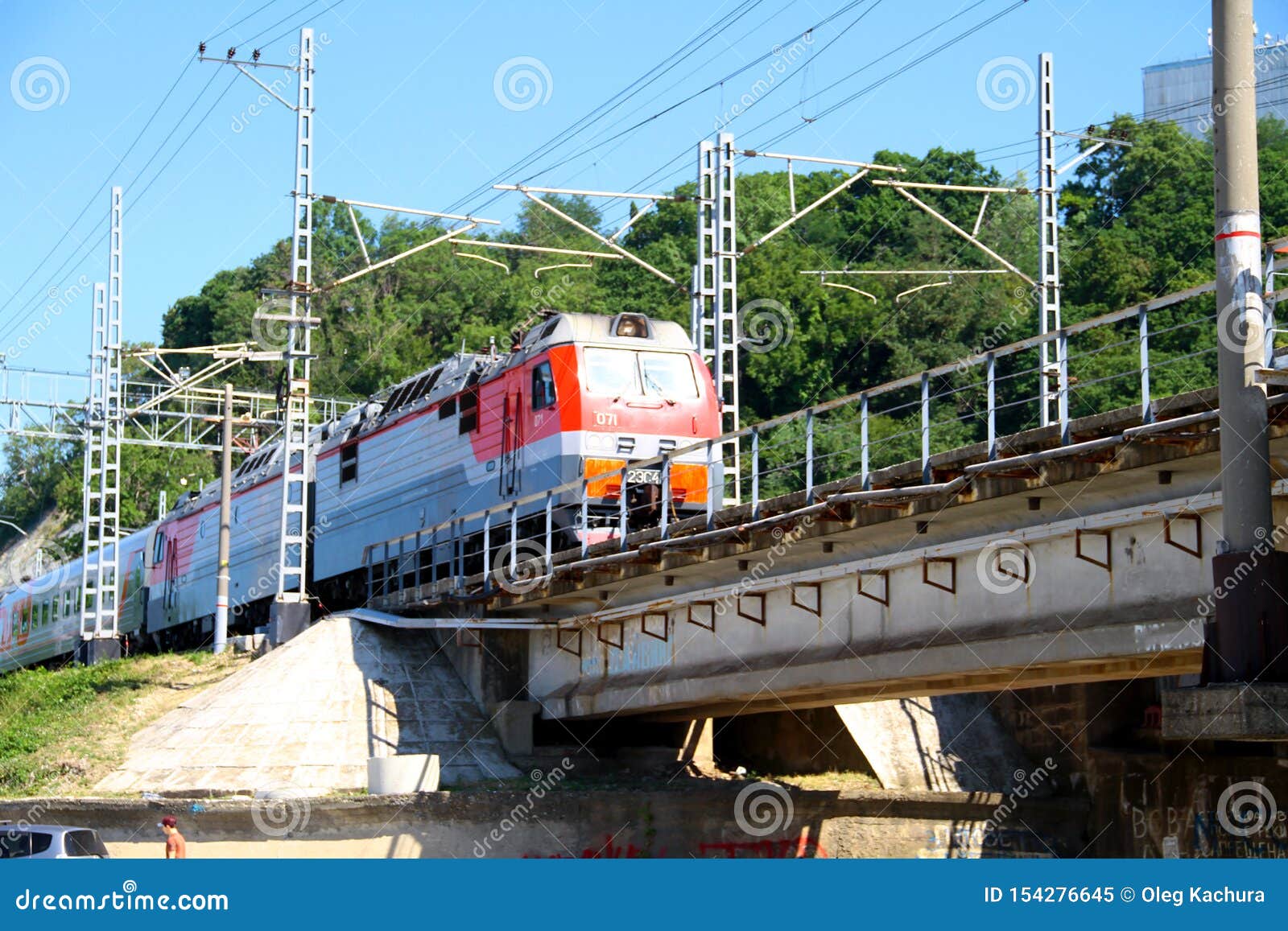 View of the Train Passing through the Bridge of the North Caucasus ...