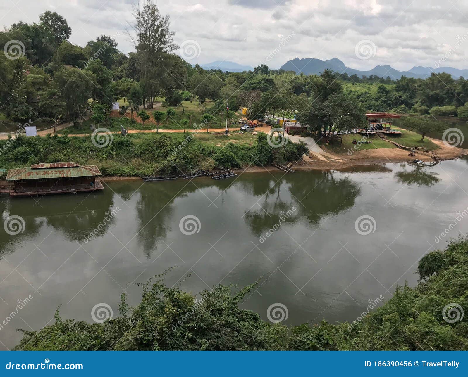 View from the Train while Passing by the Krasae Cave Dangerous Curve ...