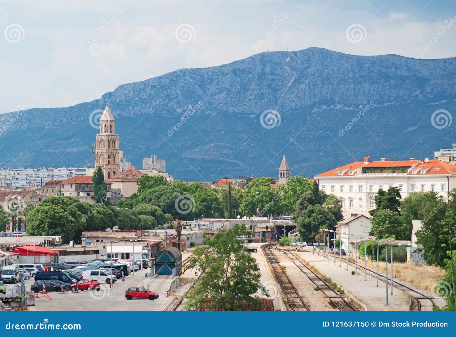 Train Station and the Old Town in Split. Stock Photo - Image of ...