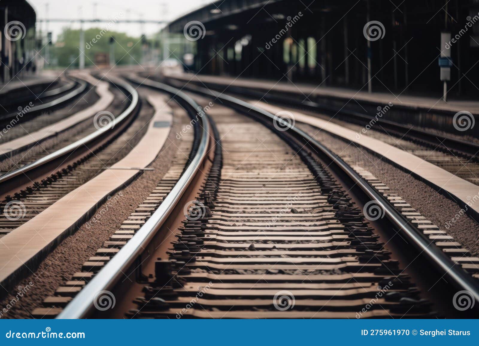 A View of a Train Station from the Side of the Tracks. AI Generative ...