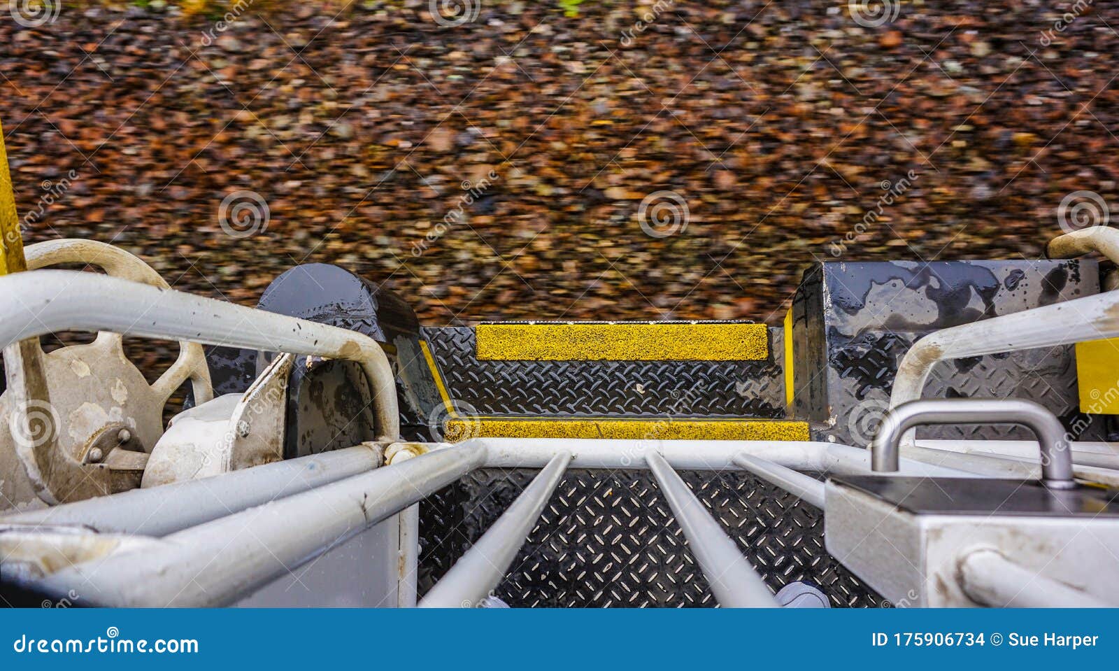 View of Train Track from the Boarding Platform of a Speeding Locomotive ...