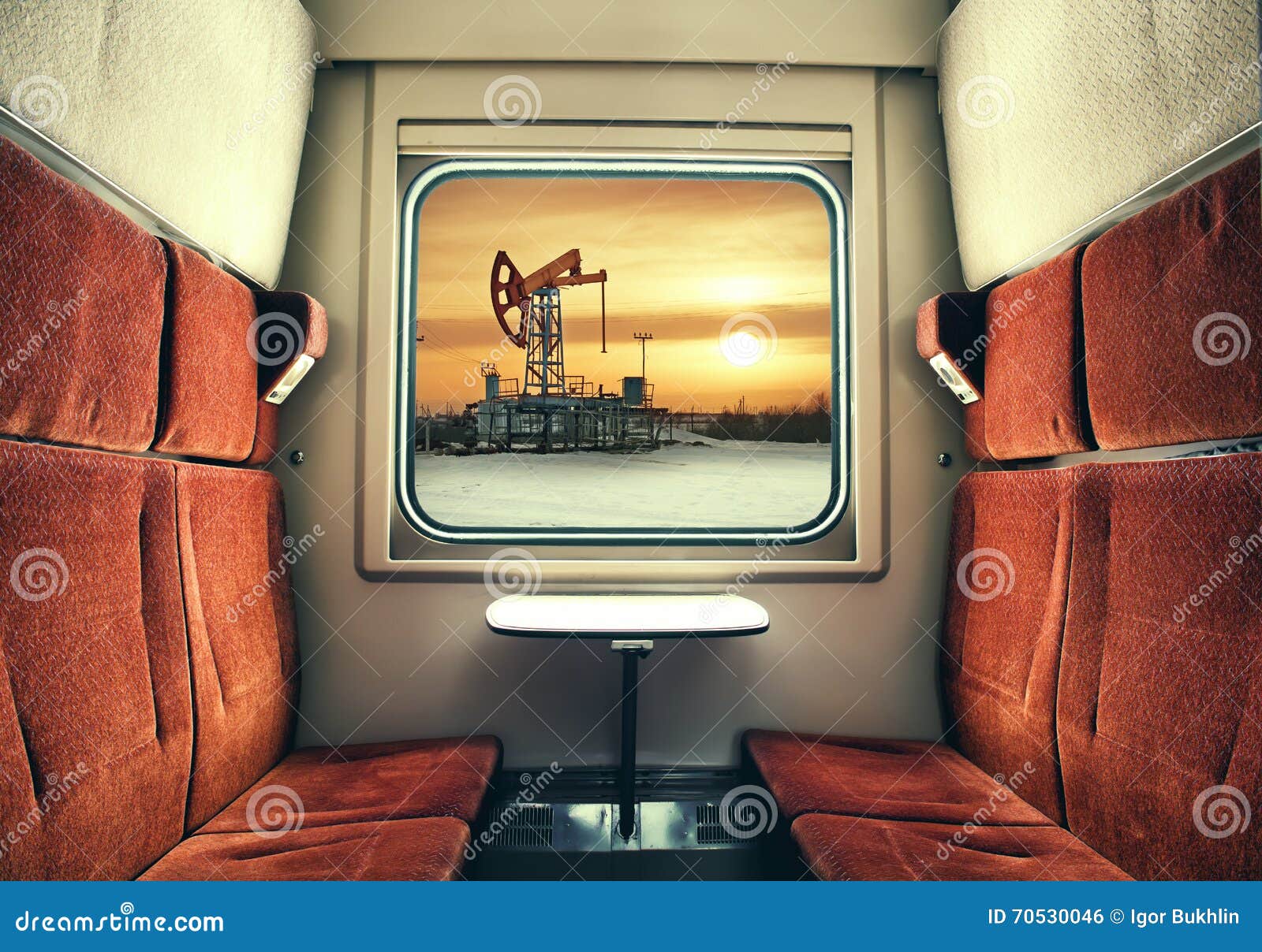 View from the Train Window on the Oil and Gas Rig Stock Photo - Image ...