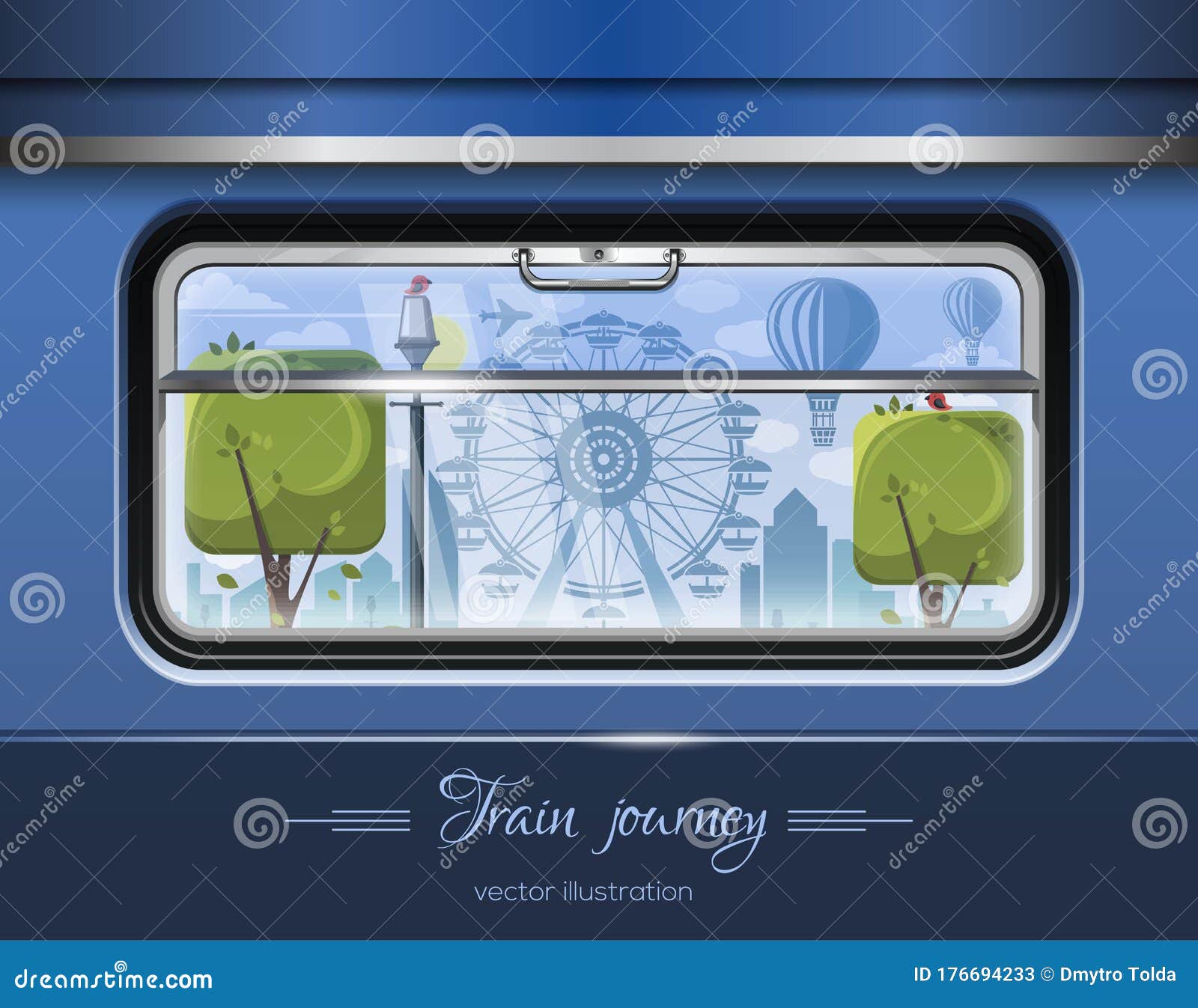 View from the Train Window. Vector Illustration Stock Vector ...