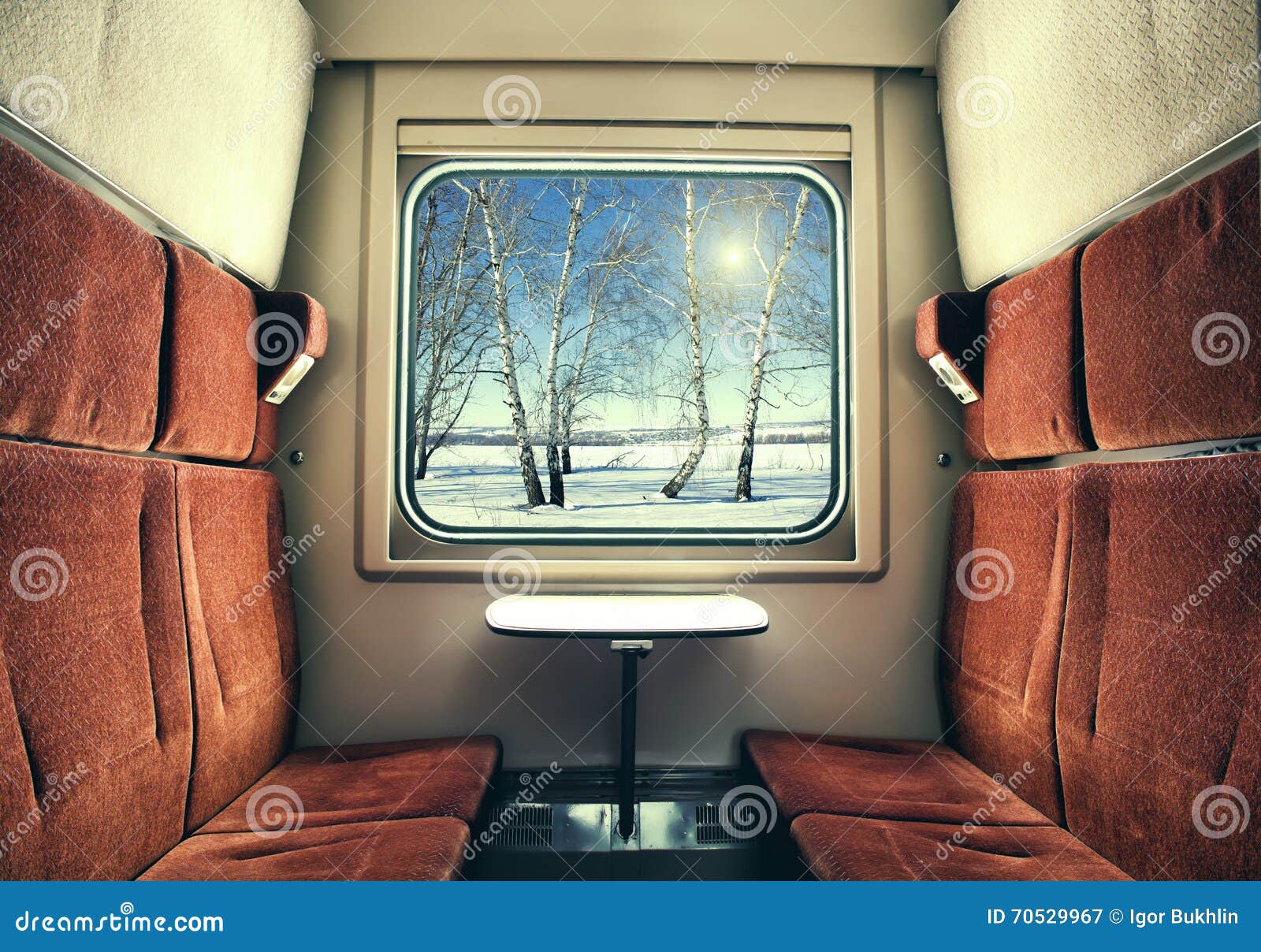 View from the Train Window on Winter Landscape Stock Image - Image of ...