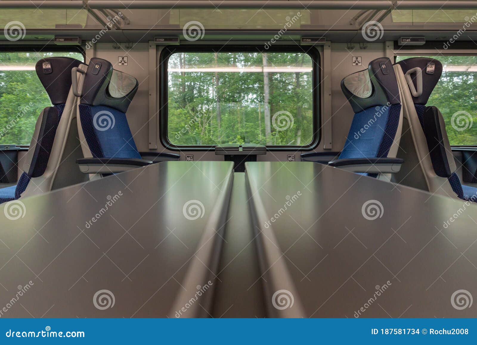 View through Train Windows, Rail Transport, Wagon Interior Stock Photo ...