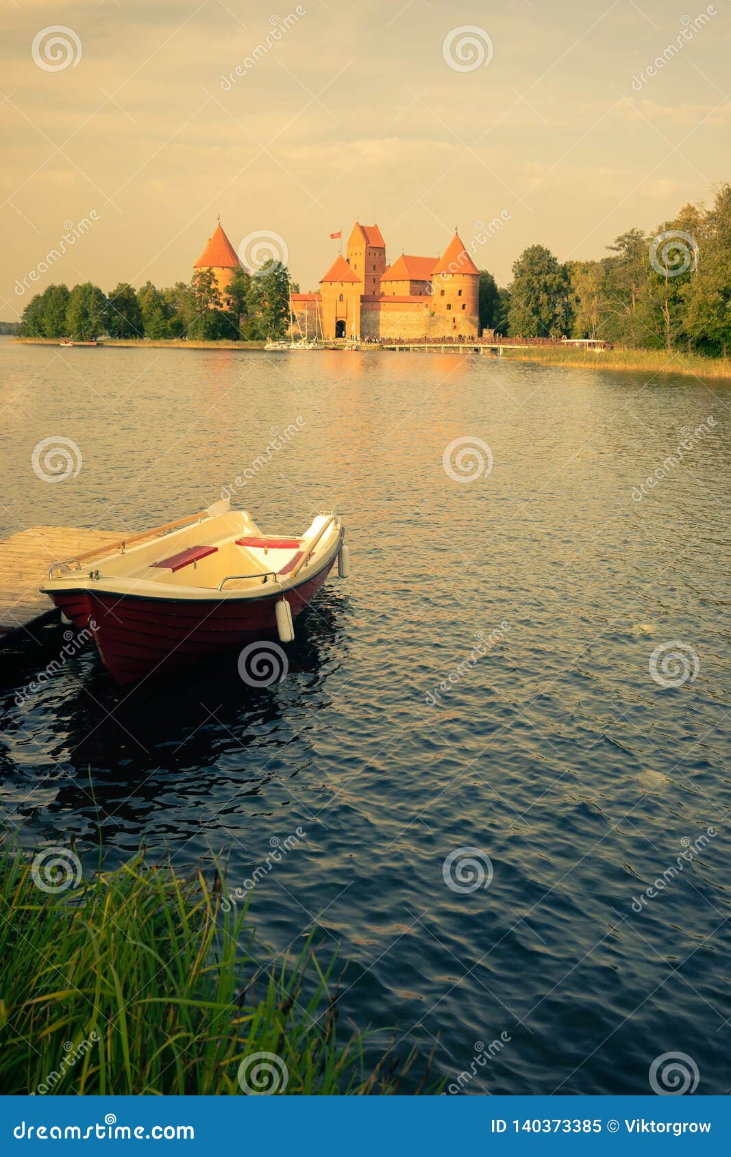 View of Trakai Castle in the Summer in Lithuania Stock Image - Image of ...