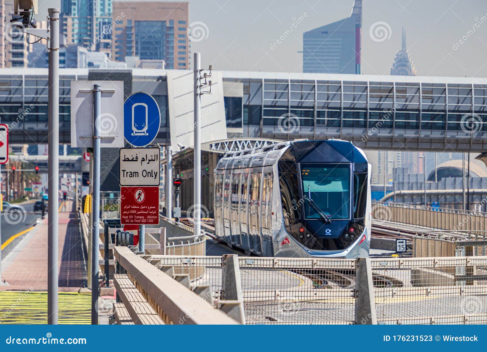 View of Tram Dubai on Its Track in Dubai Marina Editorial Stock Photo ...