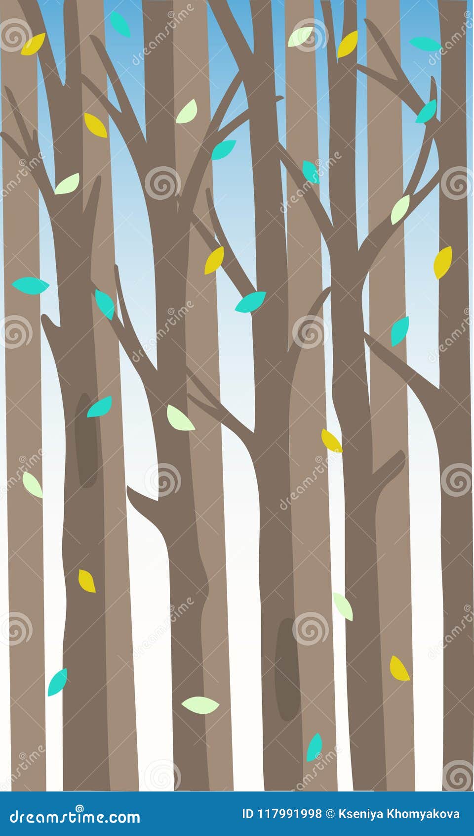View of tree trunks stock vector. Illustration of template - 117991998