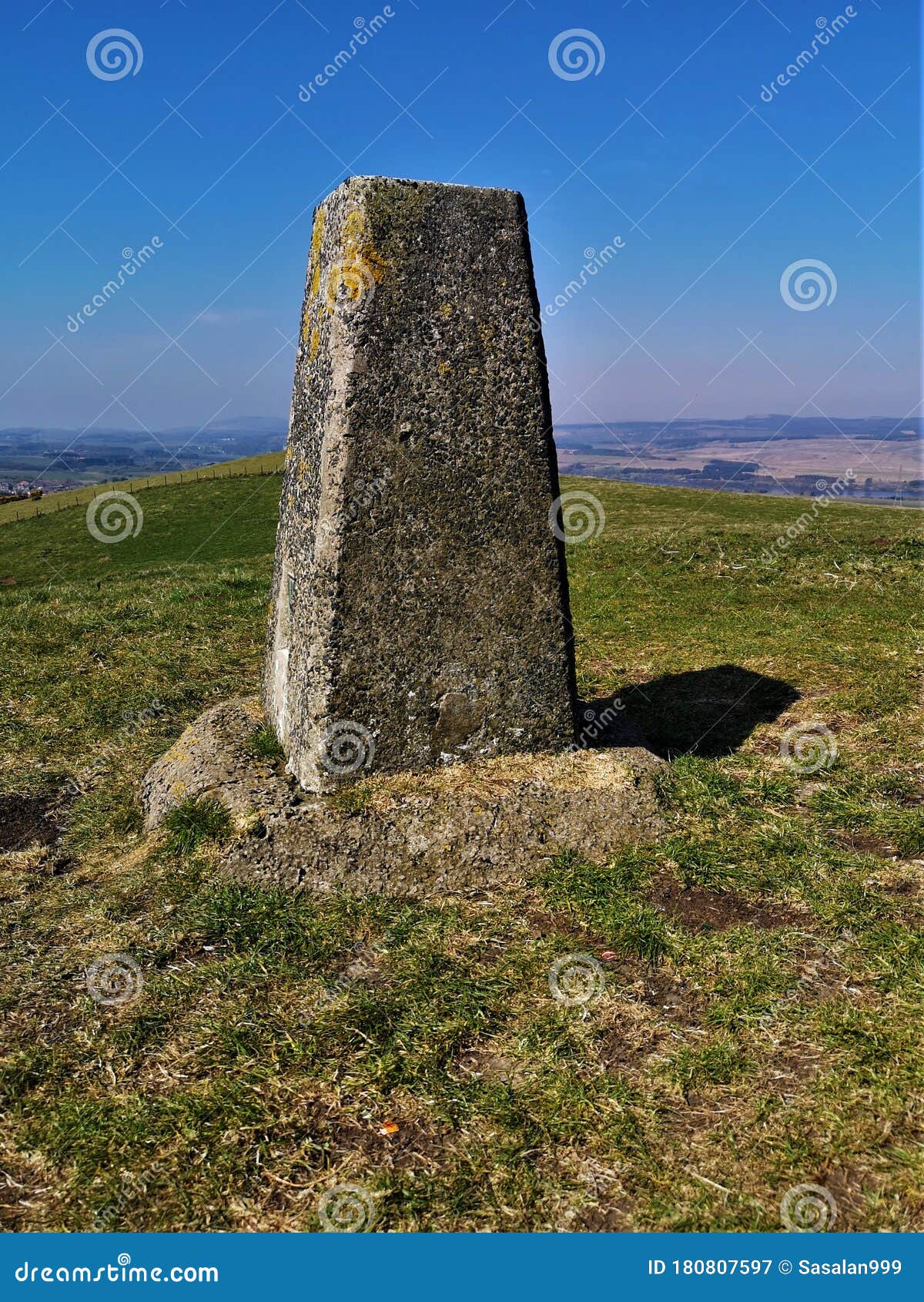 Triangulation Pillar - Hill of Beath Stock Image - Image of stone ...