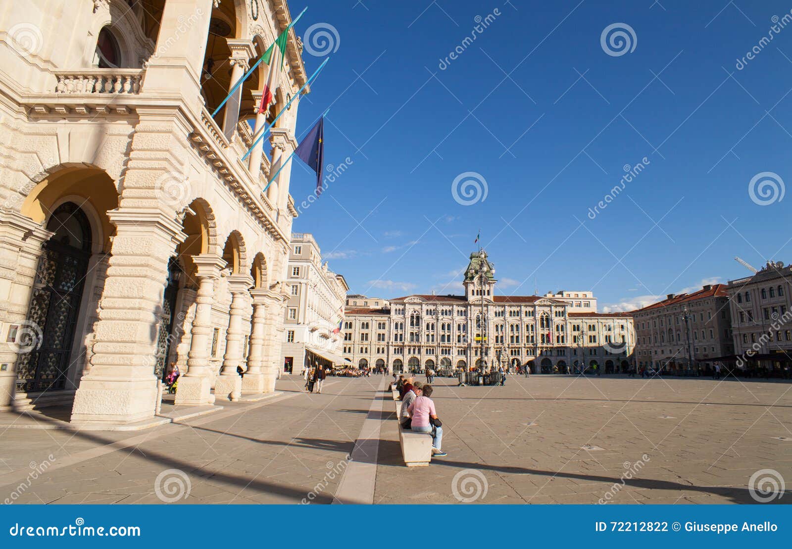 View of Trieste square editorial photography. Image of landmark - 72212822