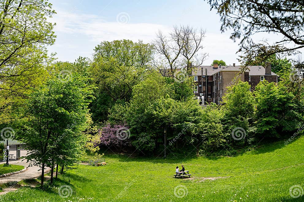 View of Trinity Bellwoods Park in Spring. Trinity Bellwoods Park is a ...