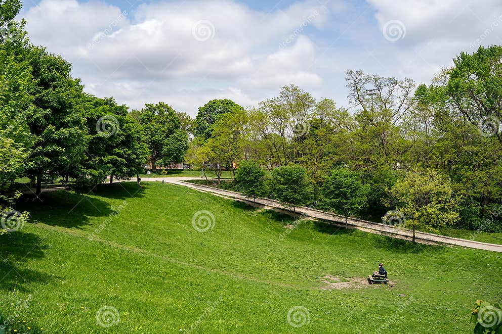 View of Trinity Bellwoods Park in Spring. Trinity Bellwoods Park is a ...