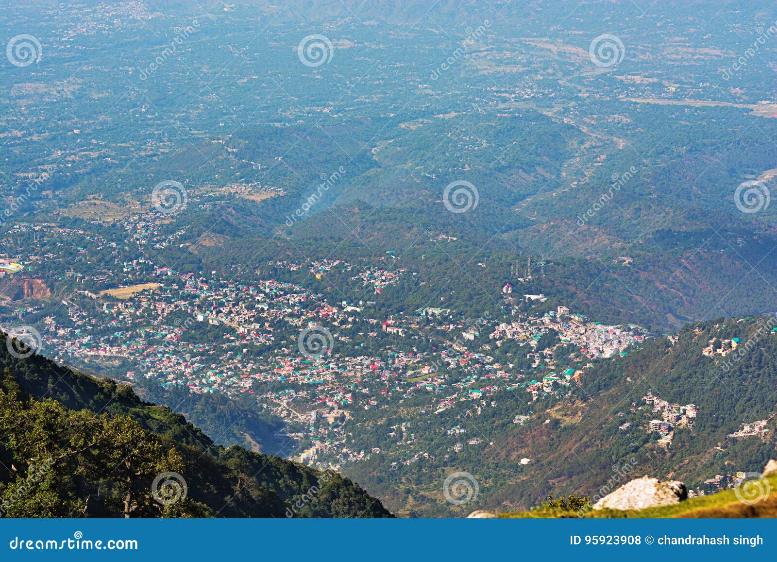 View from Triund stock photo. Image of nature, peak, triund - 95923908