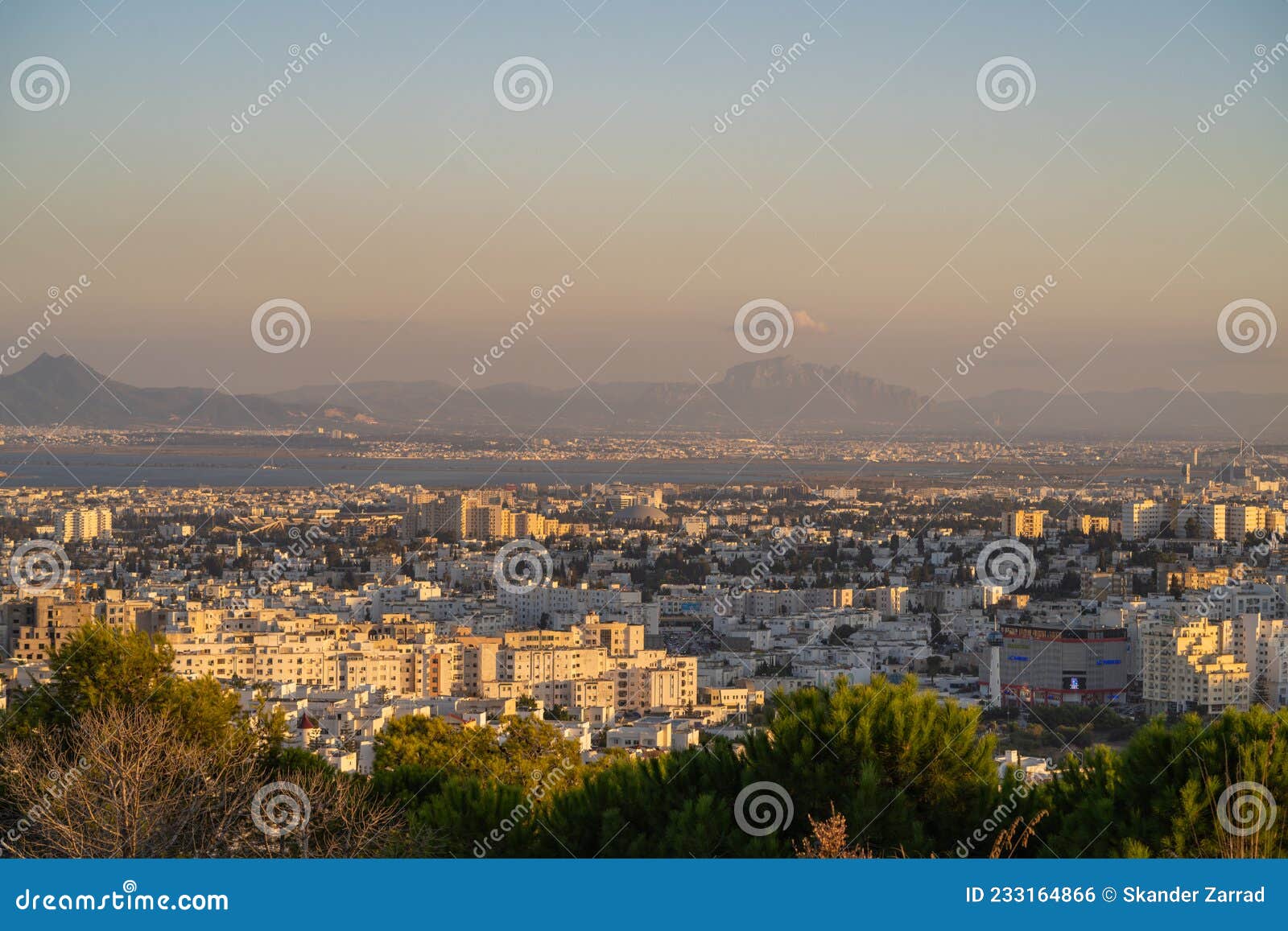 View of Tunis City from the Mountain Stock Photo - Image of mountain ...