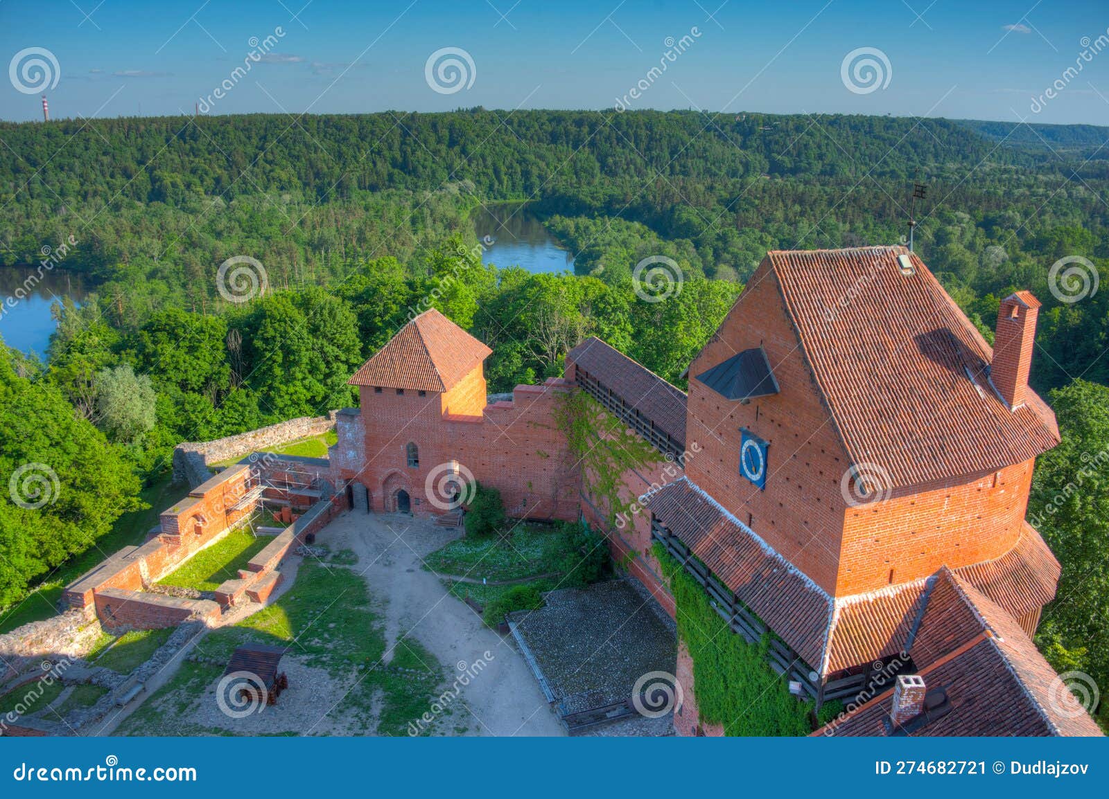 View of the Turaida Castle in Latvia Stock Image - Image of ruins ...