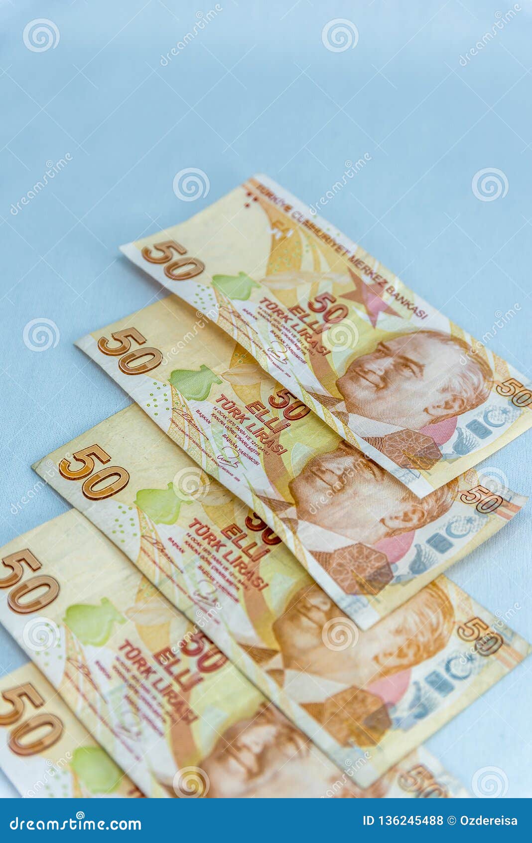 View of Turkish Banknotes in Stack Stock Photo - Image of paper ...