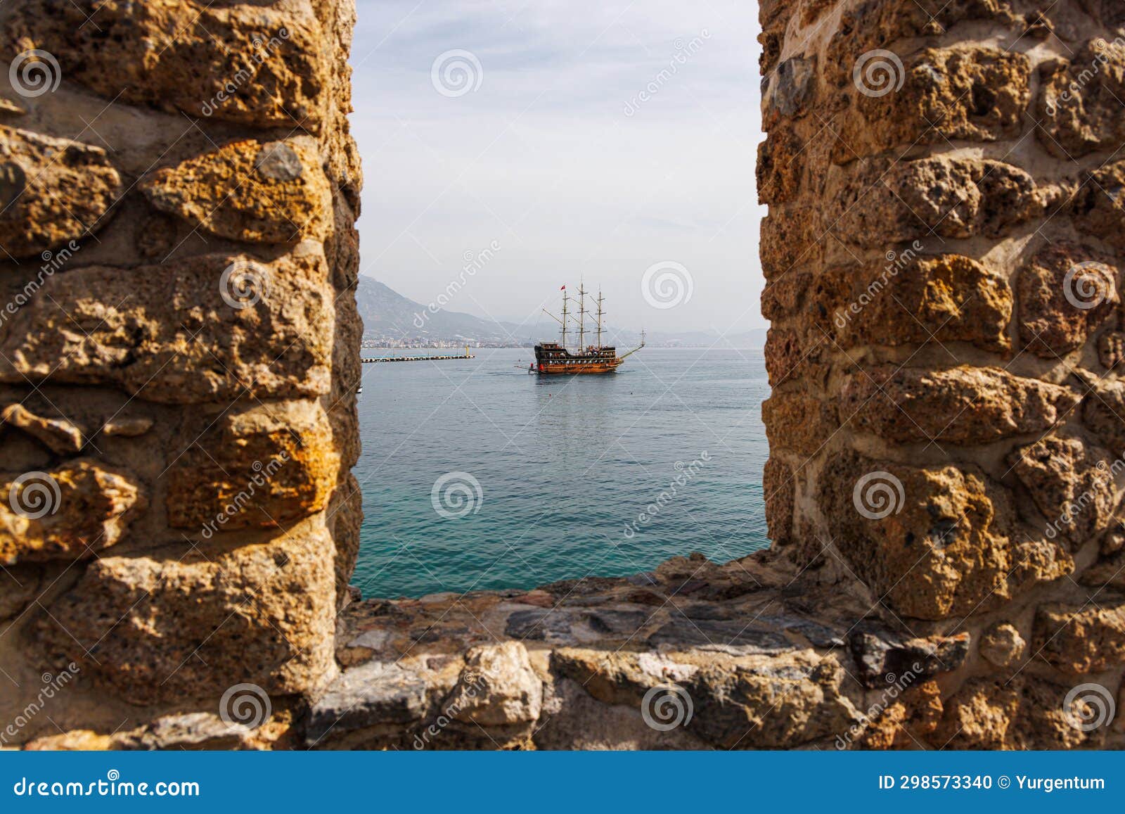 View of a Turkish Pirate Old Ship Stock Photo - Image of tourism ...