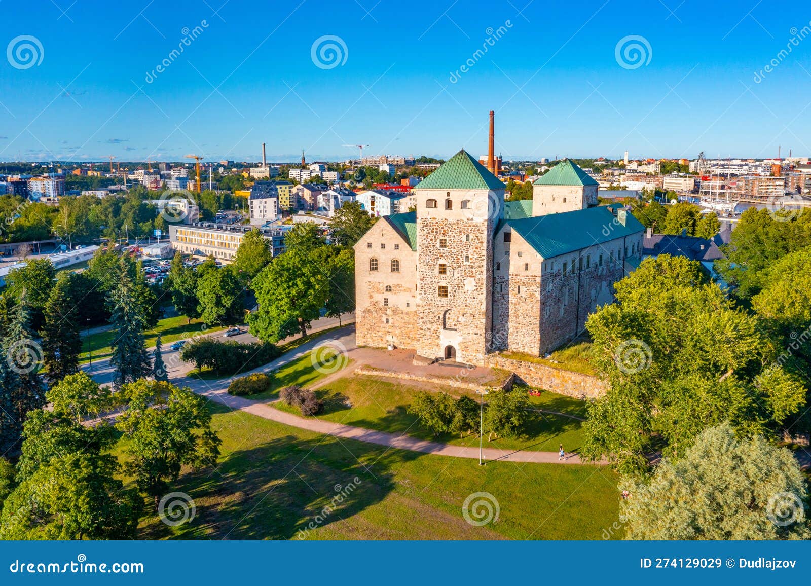 View of Turku Castle in Finland Stock Image - Image of park, facade ...