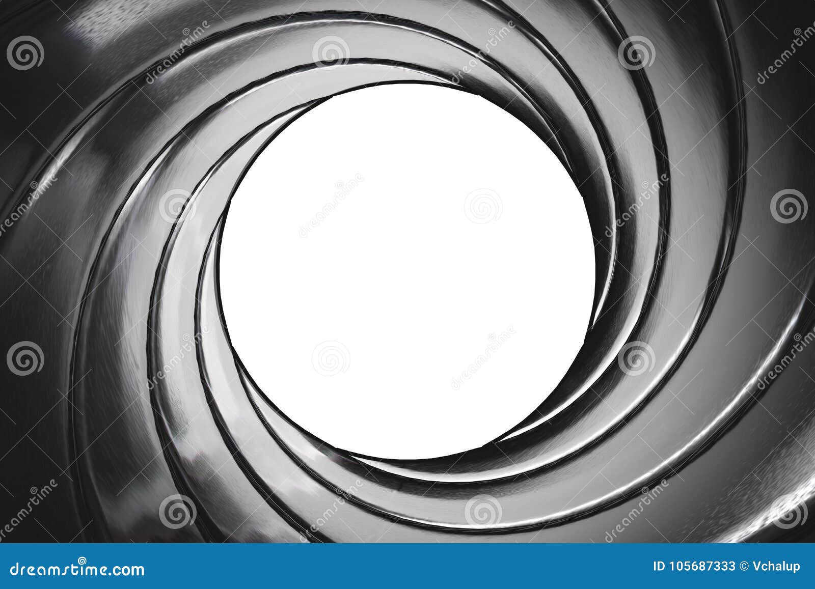 View through Twisted Gun Barrel. 3D Rendered Illustration Stock ...