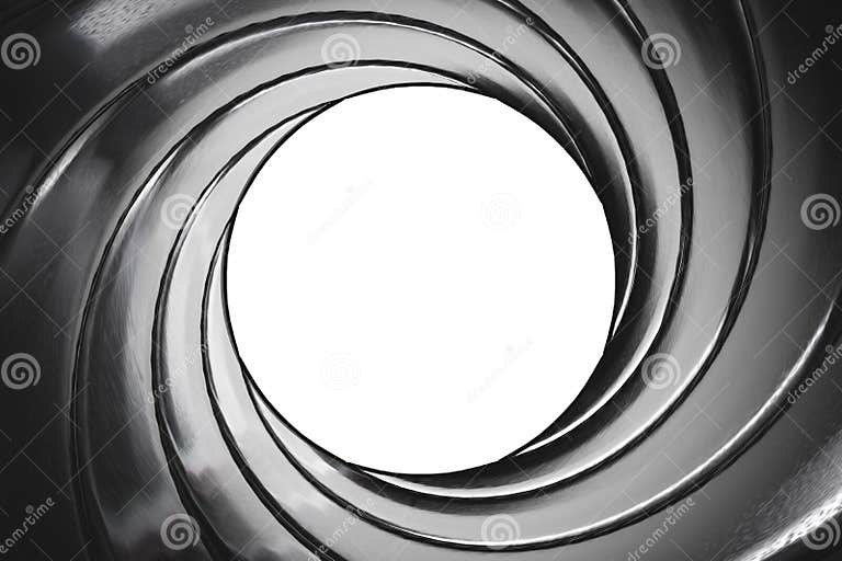 View through Twisted Gun Barrel. 3D Rendered Illustration Stock ...