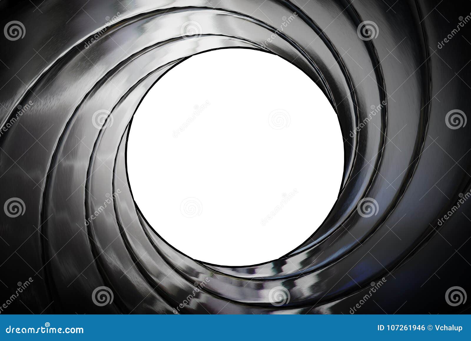 View through Twisted Gun Barrel. 3D Rendered Illustration Stock ...