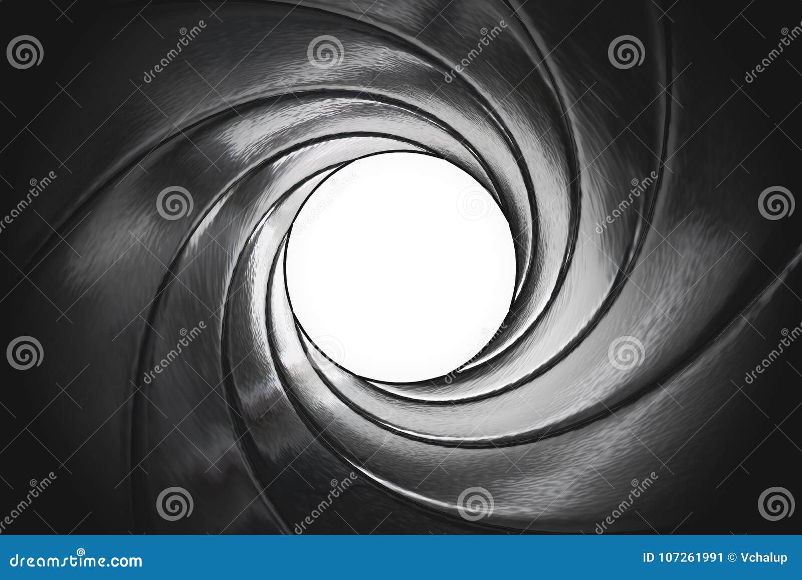 View through Twisted Gun Barrel. 3D Rendered Illustration Stock ...