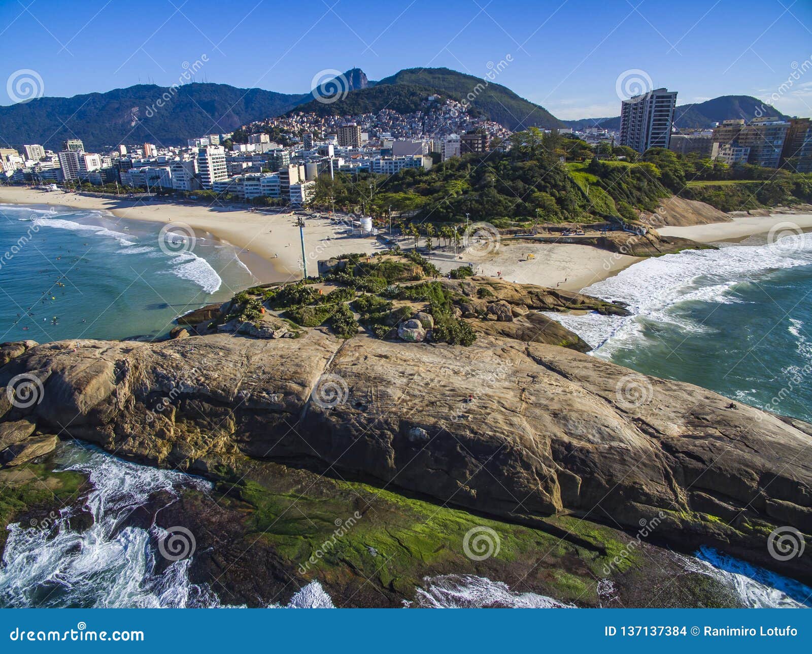 The View between Two Beautiful Beaches. Arpoador Beach, Devil`s Beach ...