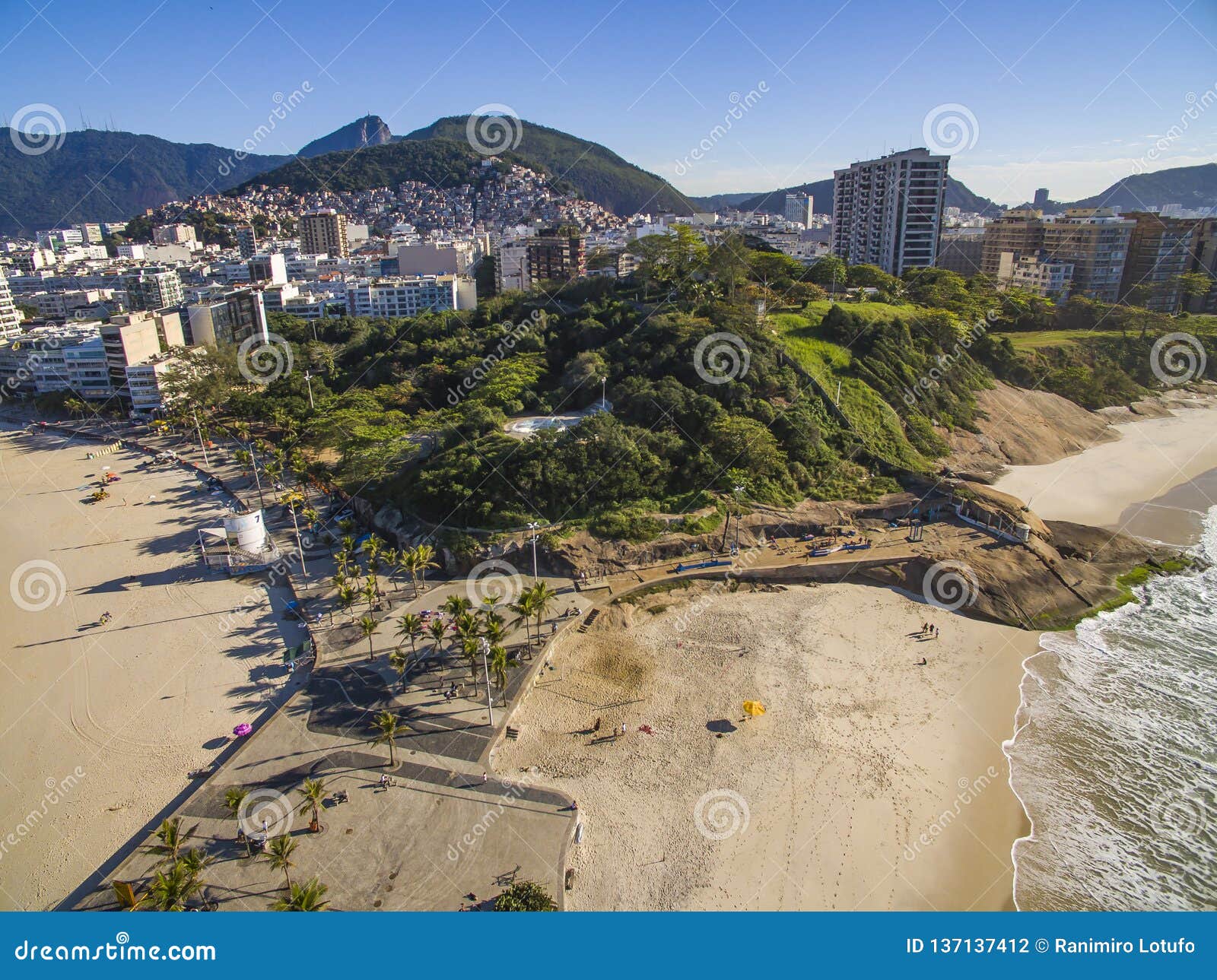 The View between Two Beautiful Beaches. Arpoador Beach, Devil`s Beach ...