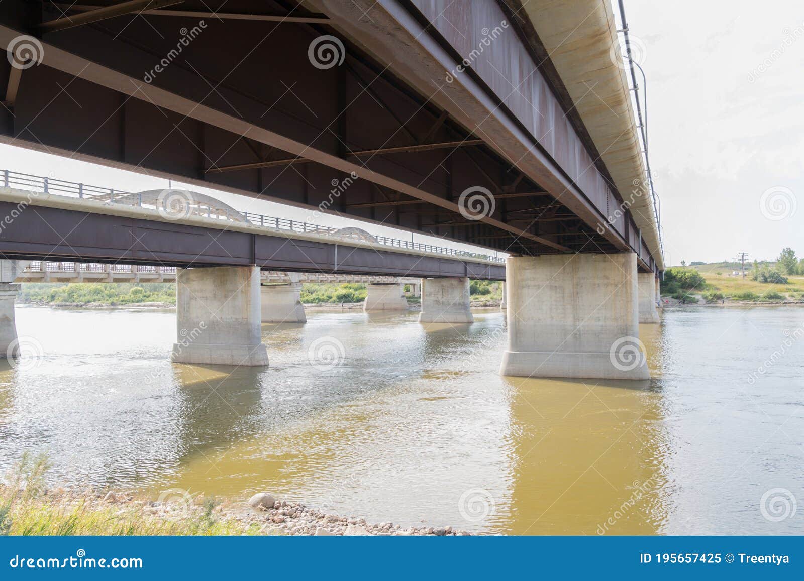 View of Bridge Crossing from Underneath Stock Image - Image of ...