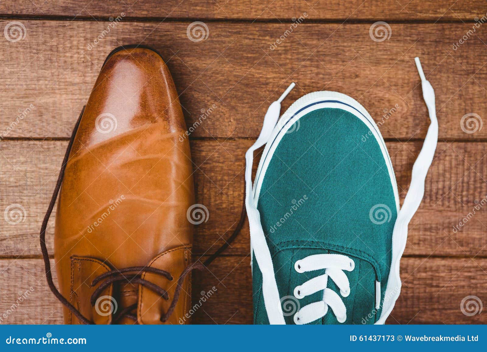 View of Two Different Shoes Stock Image - Image of casual, loafers ...