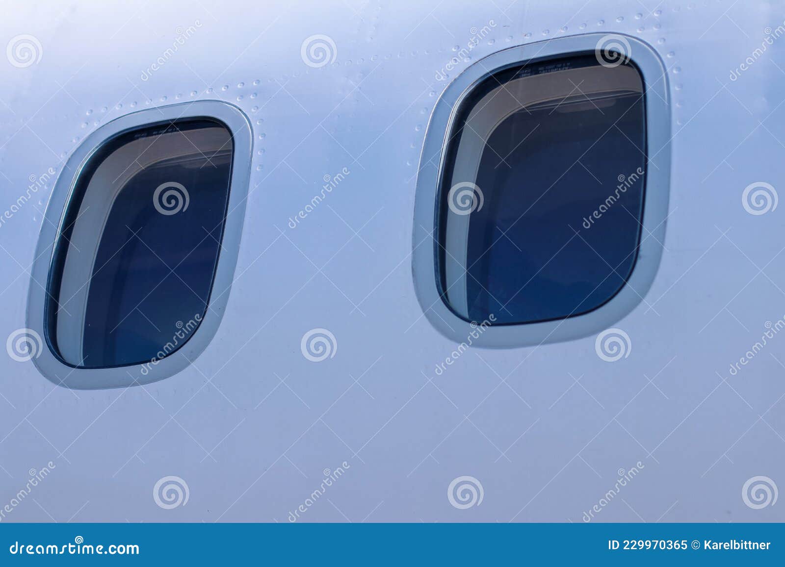 View of Two Passenger Window in Fuselage of the Aircraft Stock Image ...