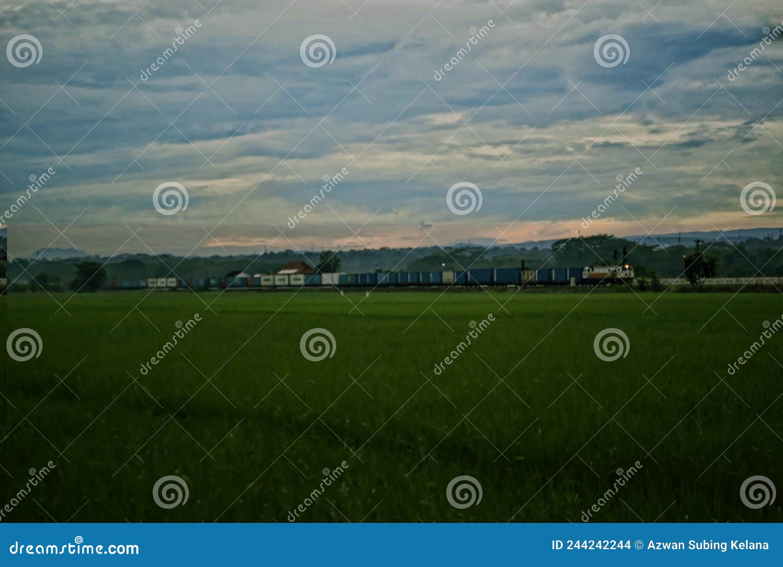Two Trains Pass Each Other in the Afternoon Stock Photo - Image of ...