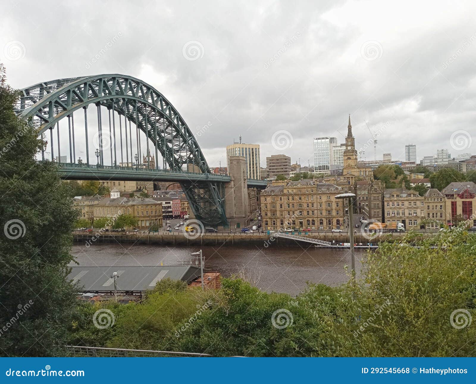 View of the Tyne Bridge at Newcastle Quayside Stock Photo - Image of ...